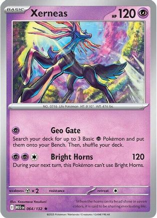 Xerneas 064/132 - Reverse Holofoil ME01 Mega Evolution - Rare – Clutch ...